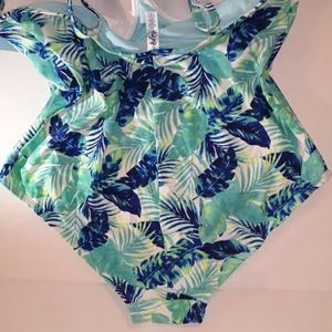 rue bleu | Swim | Nwt Plus Size Pushup Tropical Print Swimsuit 2x ...